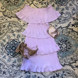 Dresses | Purple Ruffle Midi Dress | Poshmark
